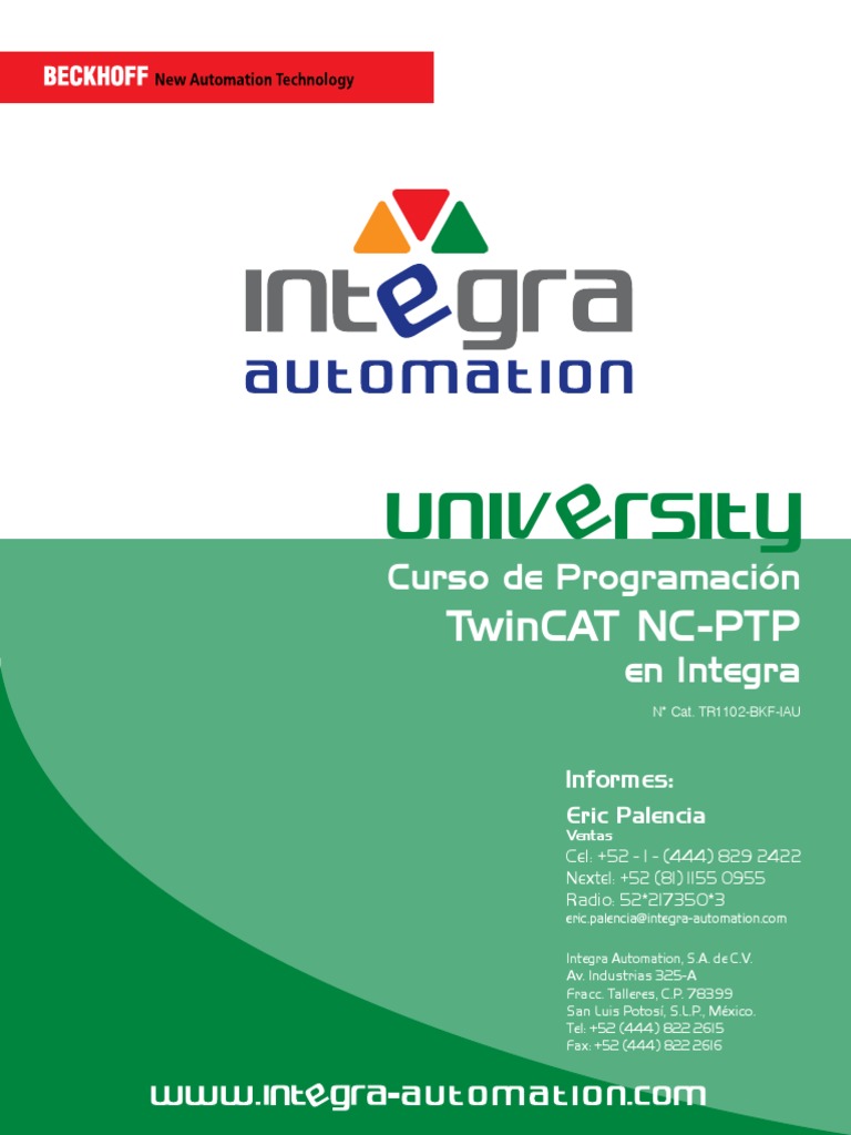 Curso Twincat NC PTP en Integra | PDF | Ingeniería Informática | Electrónica