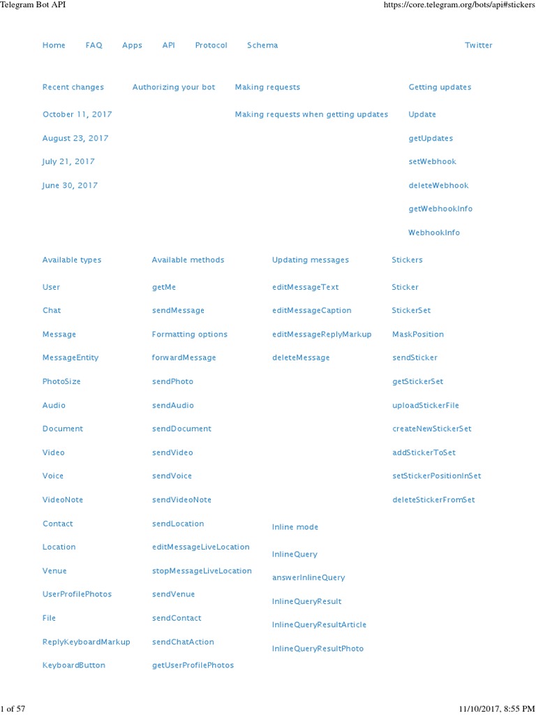 Telegram Bot API | PDF | Computer Keyboard | Application Programming ...