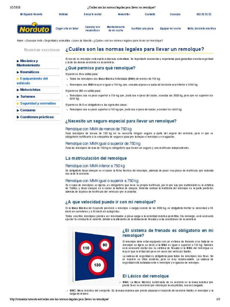 ¿Cuáles Son Las Normas Legales para Llevar Un Remolque | PDF | Remolque ...