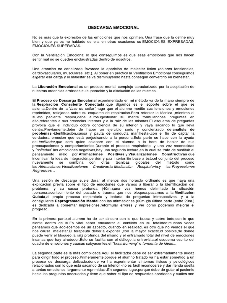 Descarga Emocional | PDF | Ira | Las emociones