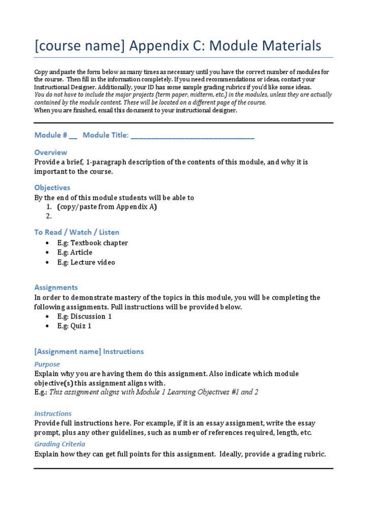 Appendix C - Module Content | PDF