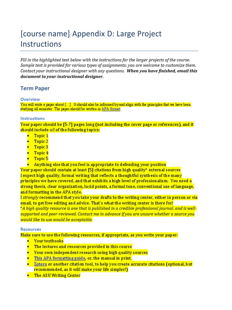 Appendix D - Large Projects | PDF | Citation | Human Communication