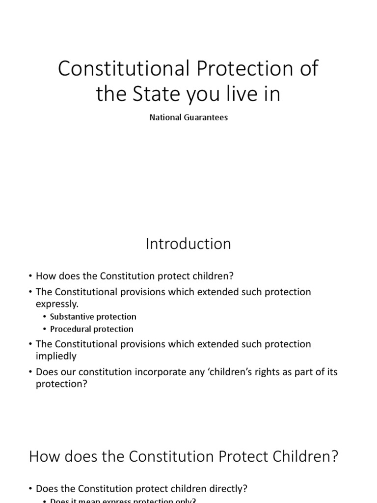 Constitutional Protection of The State You Live in | PDF