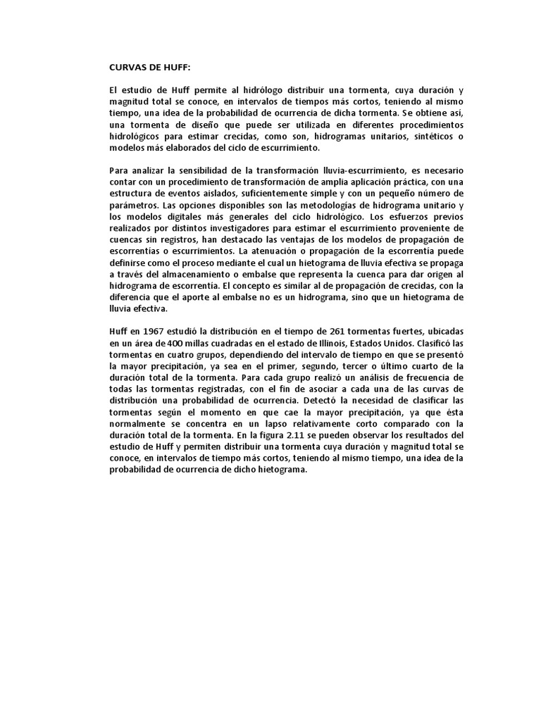 Curvas de Huff 1 | Descargar gratis PDF | Hidrología | Science