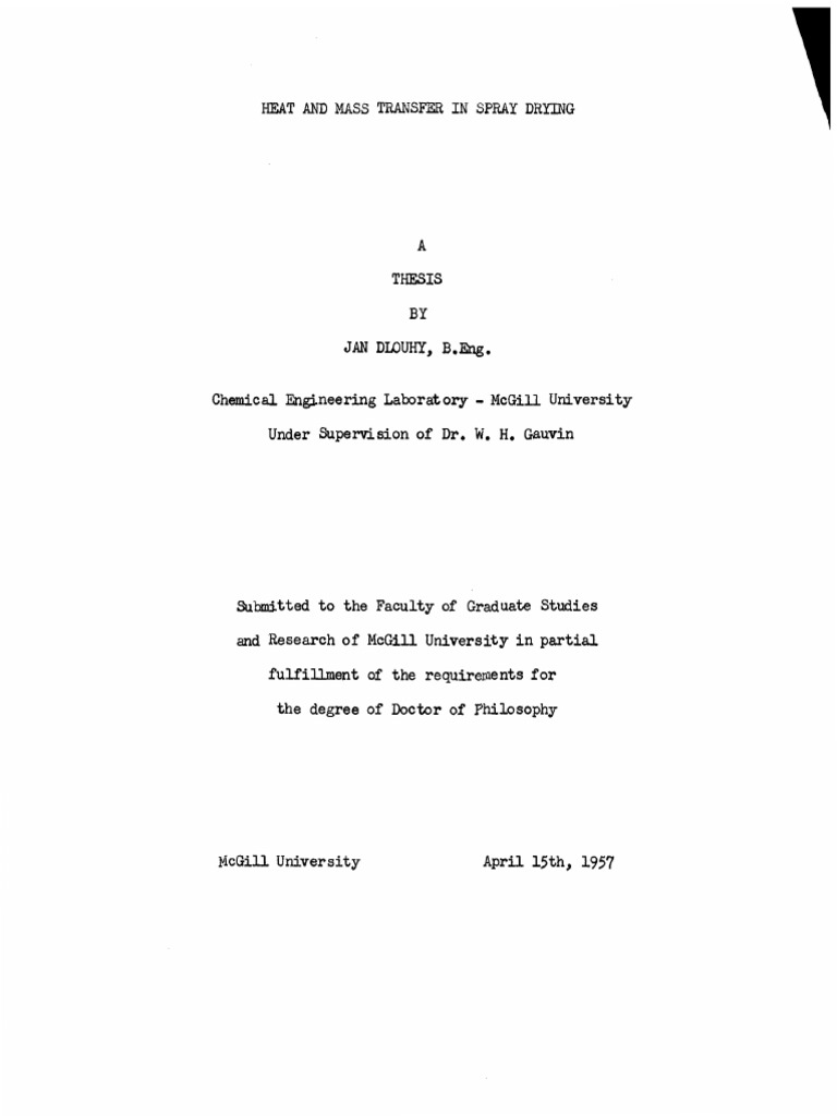 Heat and Mass Transfer in Spray Drying | PDF | Aerosol | Liquids