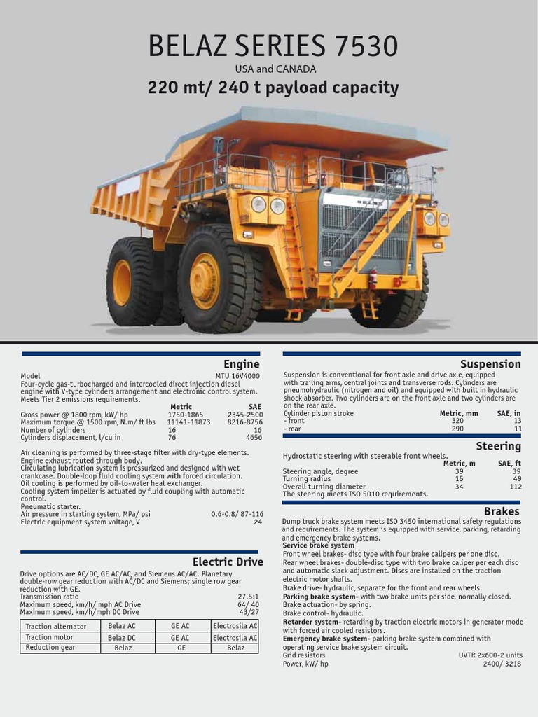 Belaz 75137 Usa and Canada | PDF | Brake | Transmission (Mechanics)