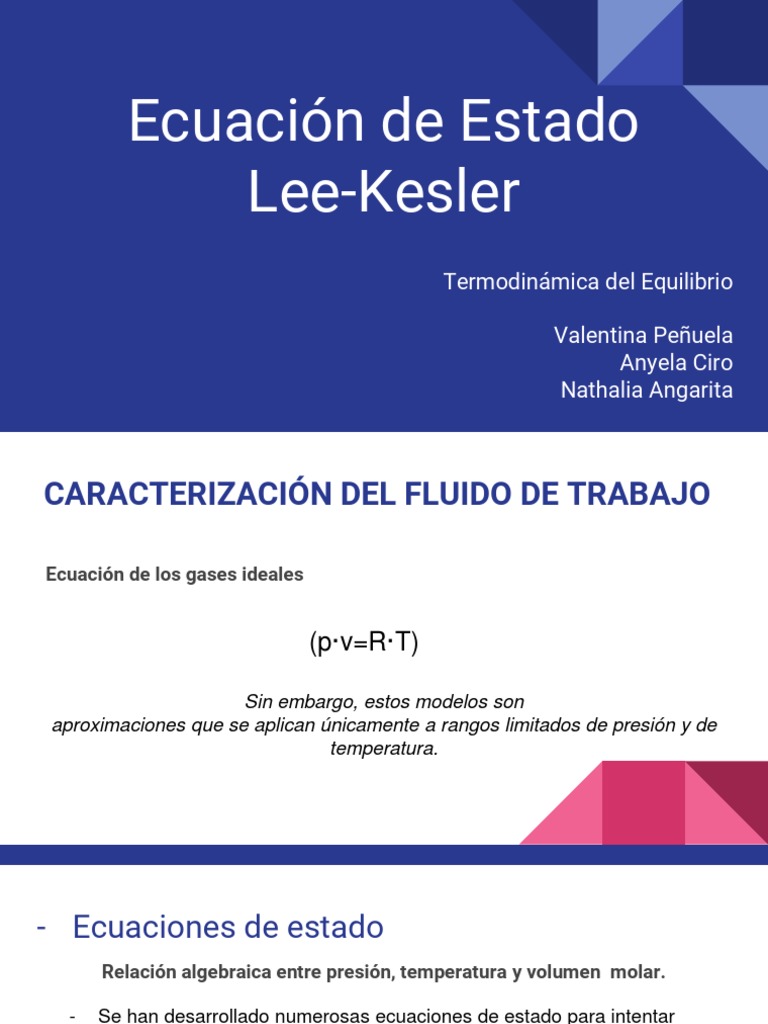Ecuación de Estado Lee-Kesler y Pitzer | PDF | Gases | Química Física