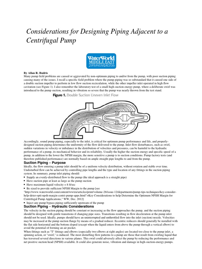 Considerations For Designing Piping Adjacent To A Centrifugal Pump ...