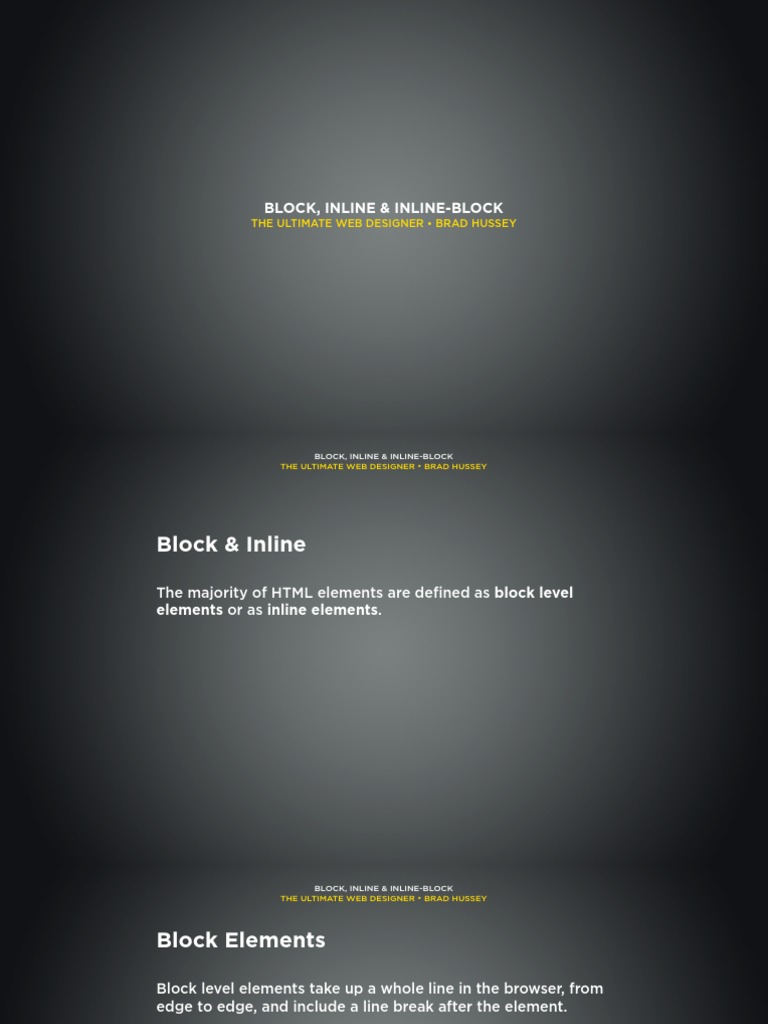 Understanding Block, Inline, and Inline-Block Elements | PDF