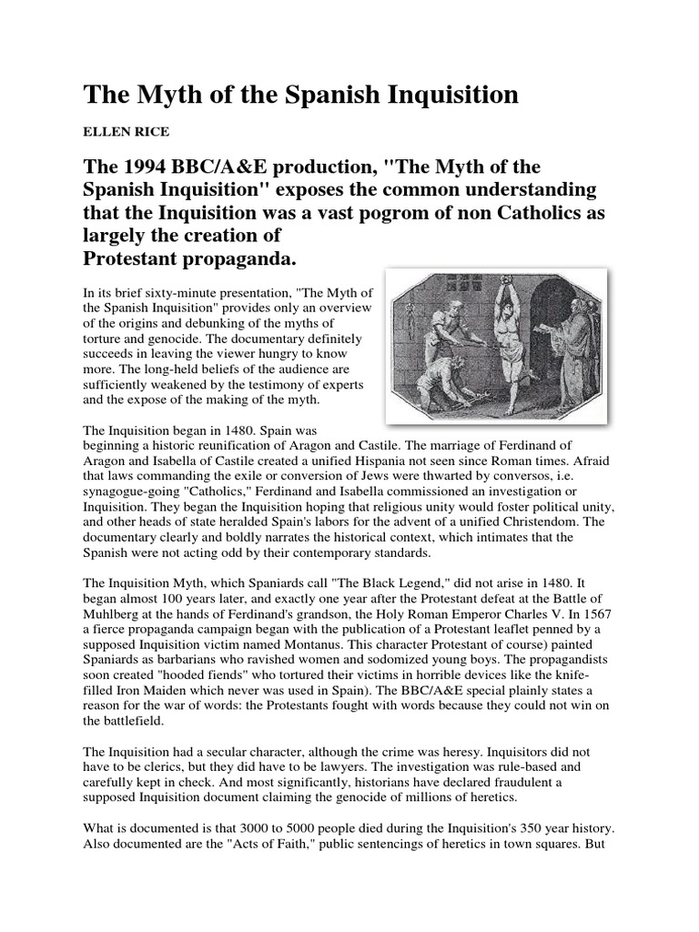 The Myth of The Spanish Inquisition | PDF | Spanish Inquisition ...