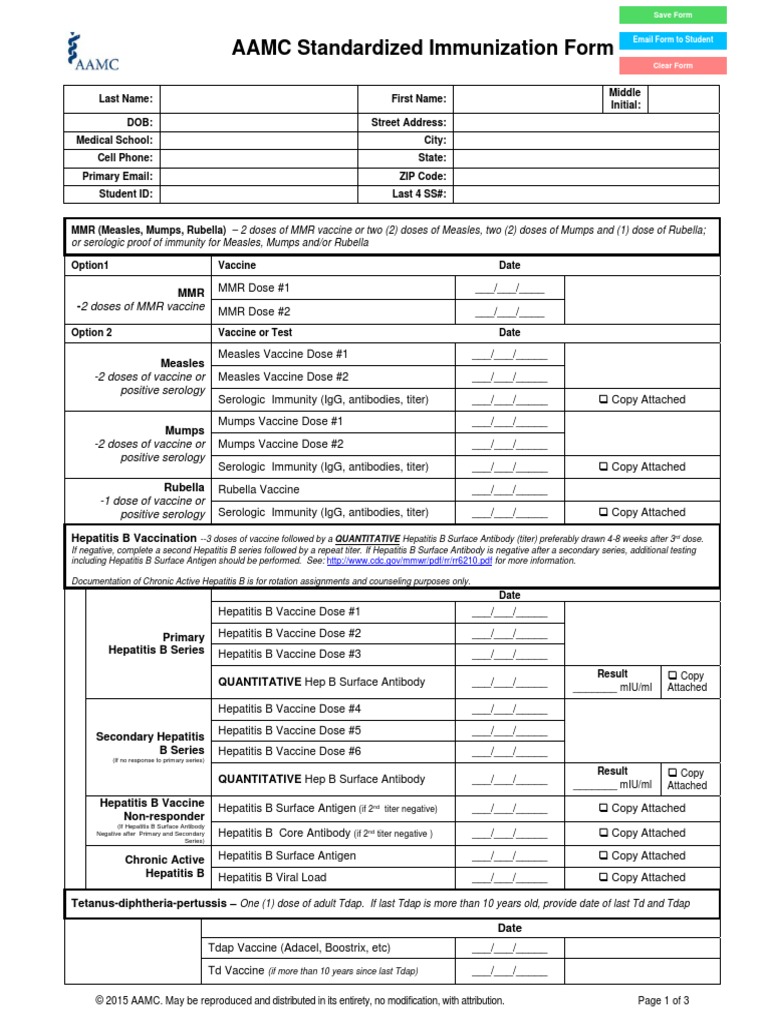 Immunization Form | PDF | Hepatitis B | Immunoglobulin G