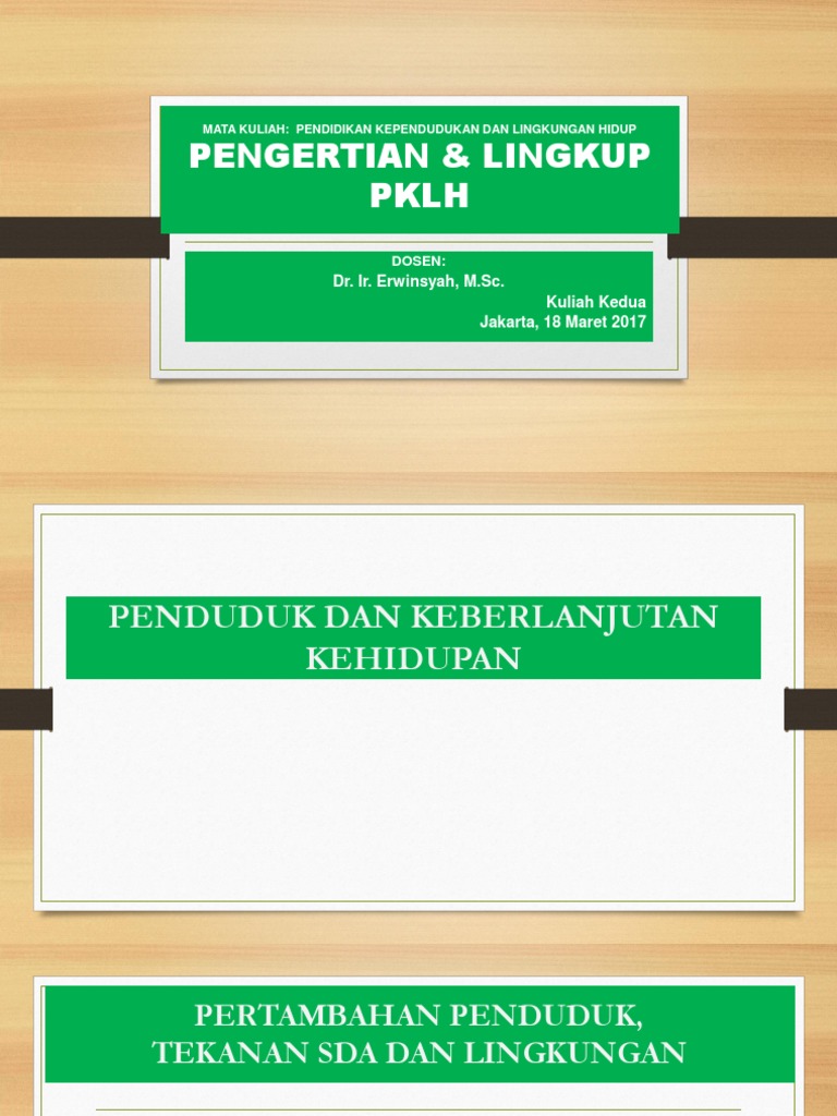 2 Pengertian Dan Lingkup PKLH | PDF