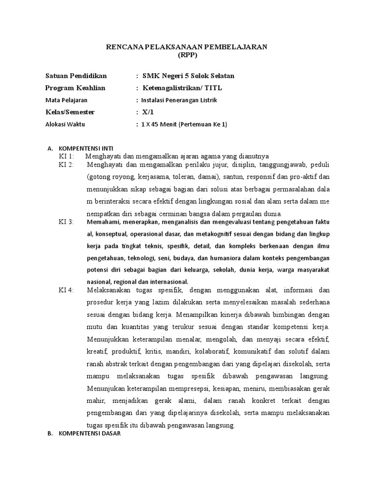 02 RPP Instalasi Penerangan Listrik | PDF