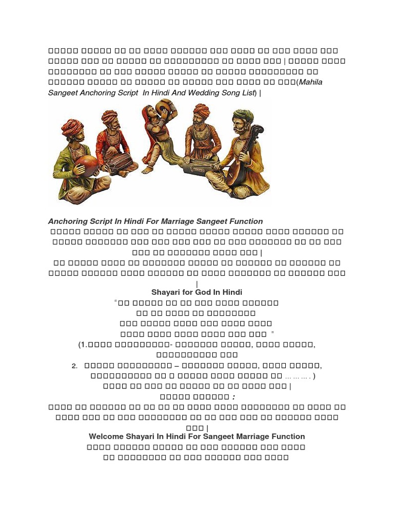 Sangeet Sandhya Script | PDF