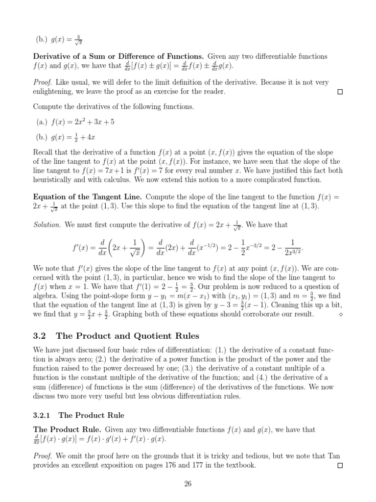 MATH 115: Lecture VIII Notes | PDF | Derivative | Tangent
