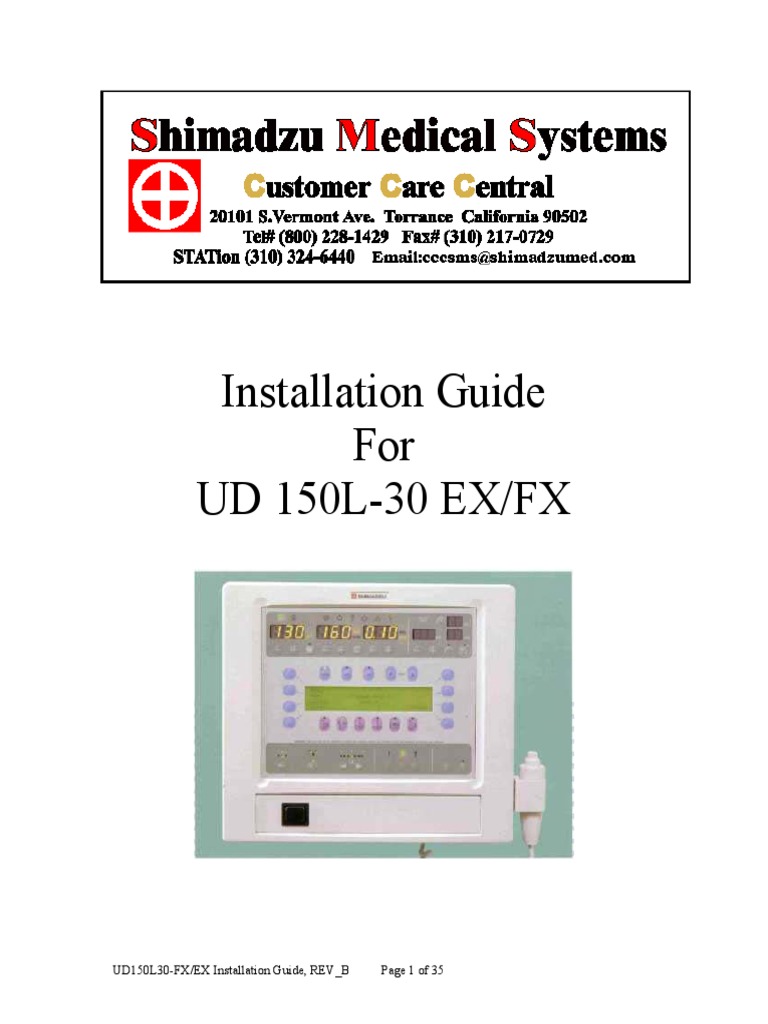 Shimadzu UD-150L X-Ray - Installation Guide | PDF | Vacuum Tube ...