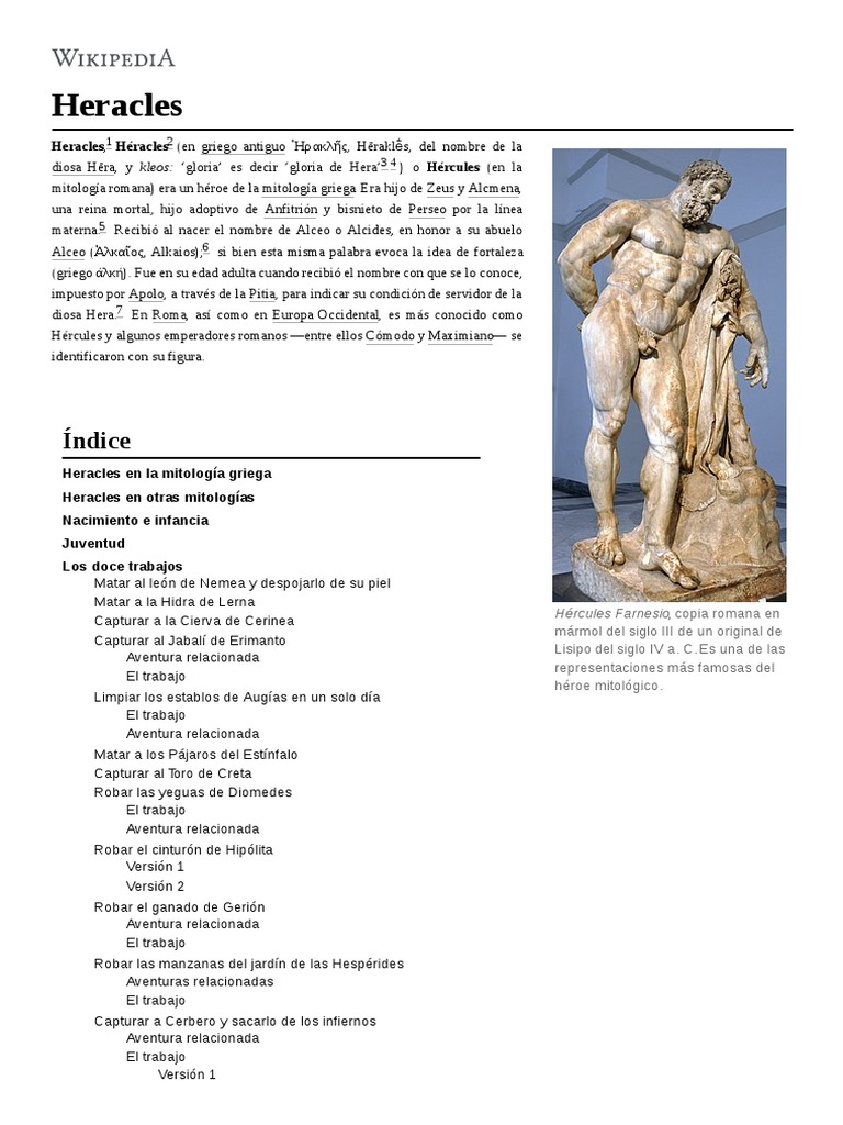 Heracles | PDF | Dioses griegos | Mitología griega