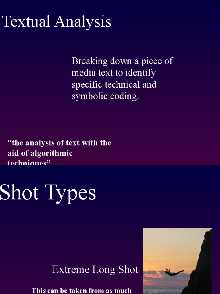 Textual Analysis and Shot Types Explained | PDF
