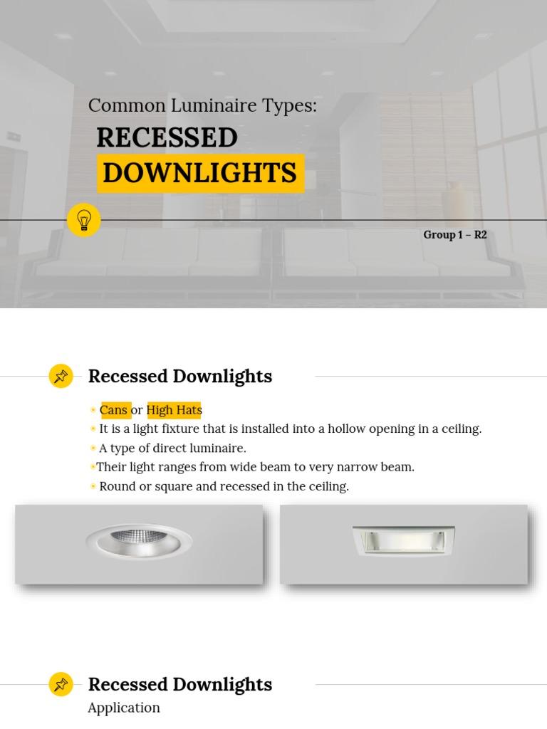 Recessed Downlights: Common Luminaire Types | PDF | Lighting | Light