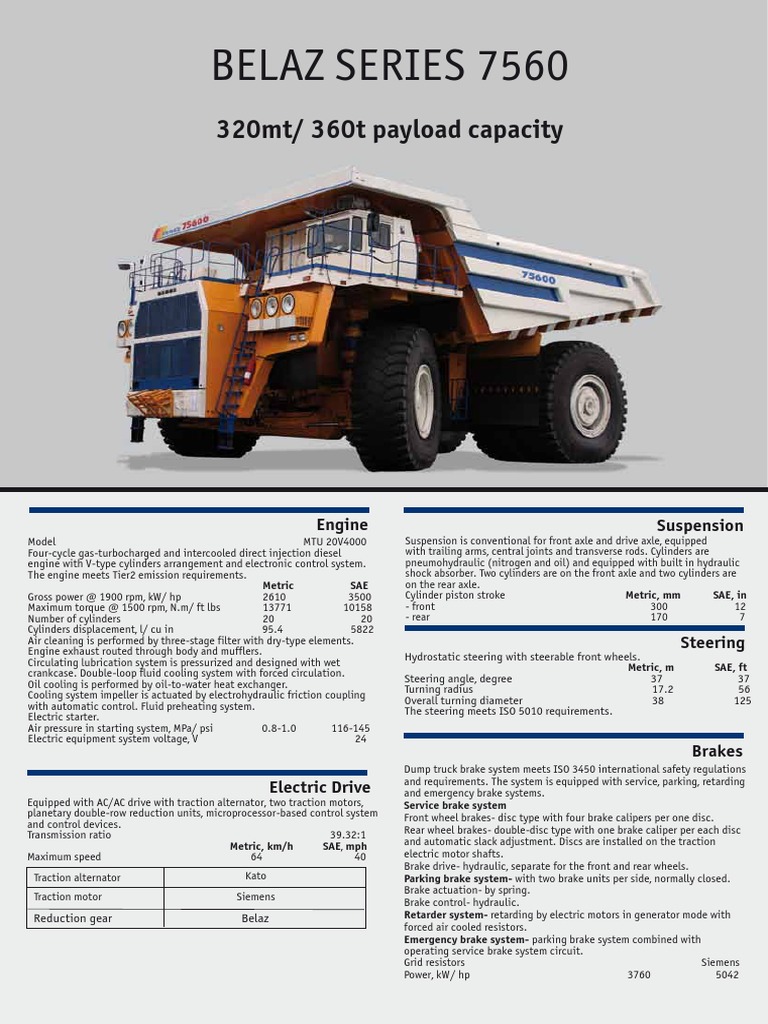 Belaz 7560 | PDF | Brake | Transmission (Mechanics)