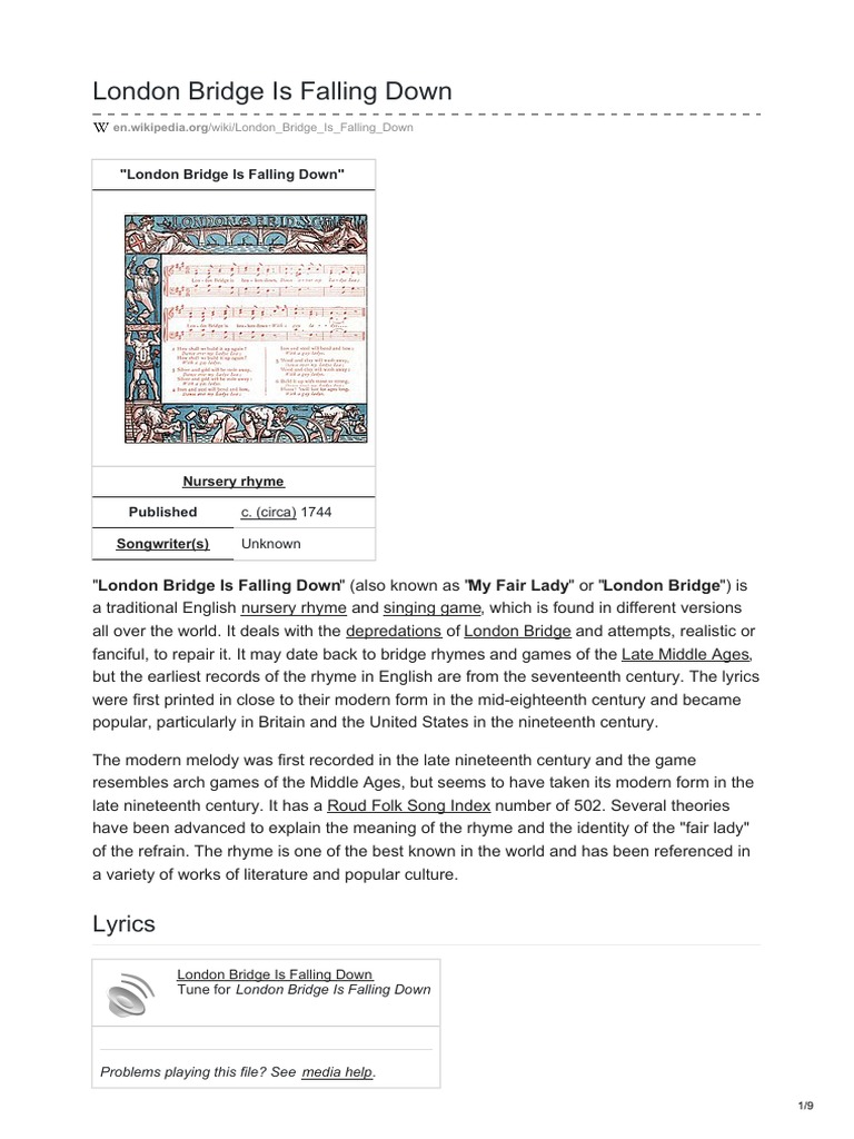 London Bridge Is Falling Down | PDF | Poetry | Entertainment (General)