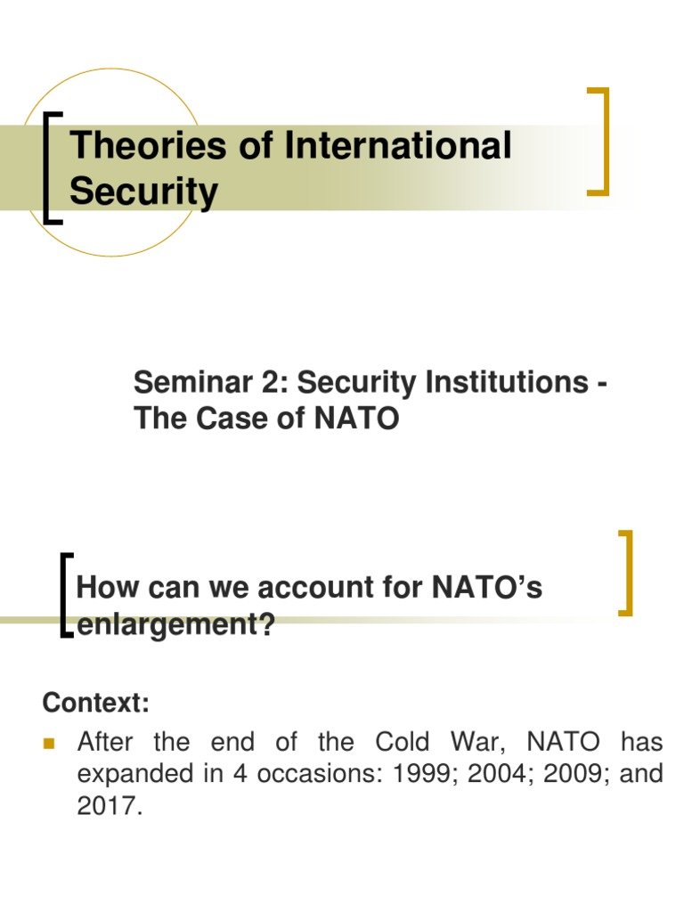 Theories of International Security | PDF | Enlargement Of The European ...