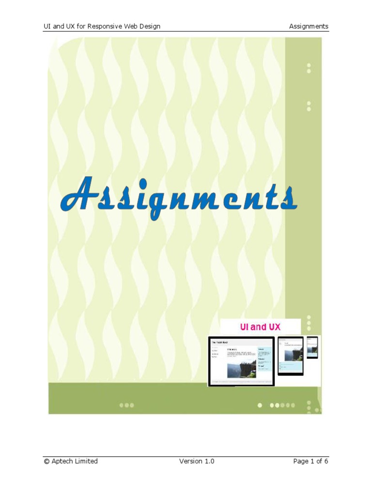 Assignments - UI & UX | PDF | Responsive Web Design | Web Design