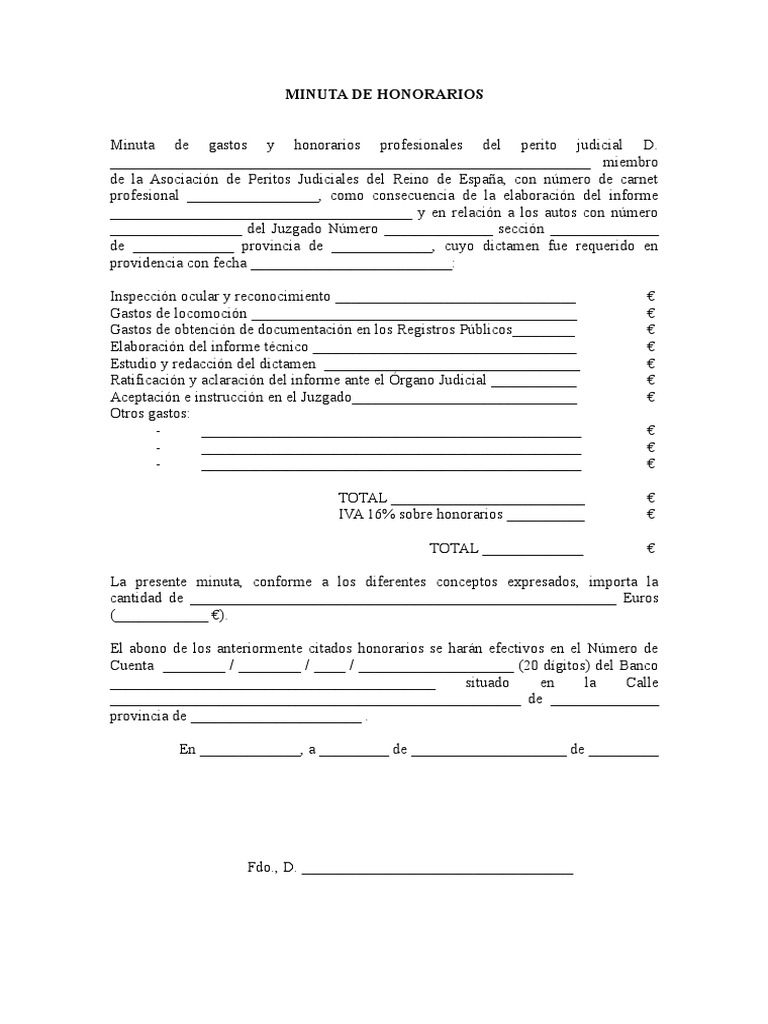 Modelo Minuta Honorarios | PDF Modelo Minuta Honorarios | PDF