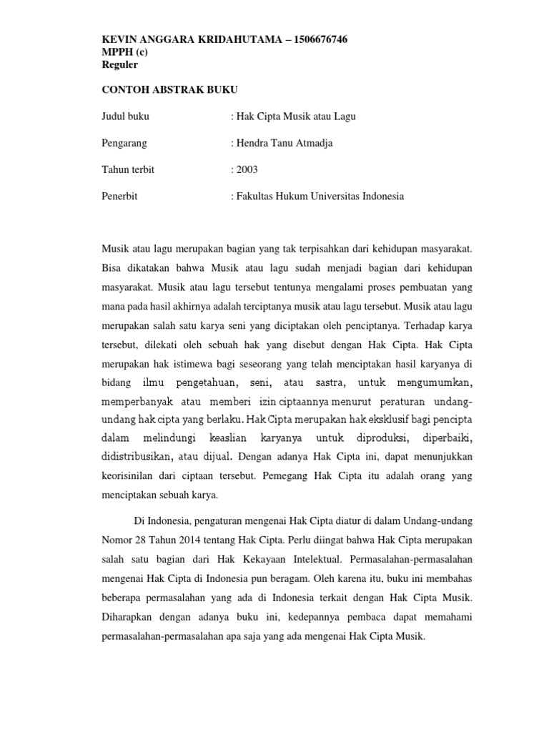 Contoh Abstrak Buku | PDF