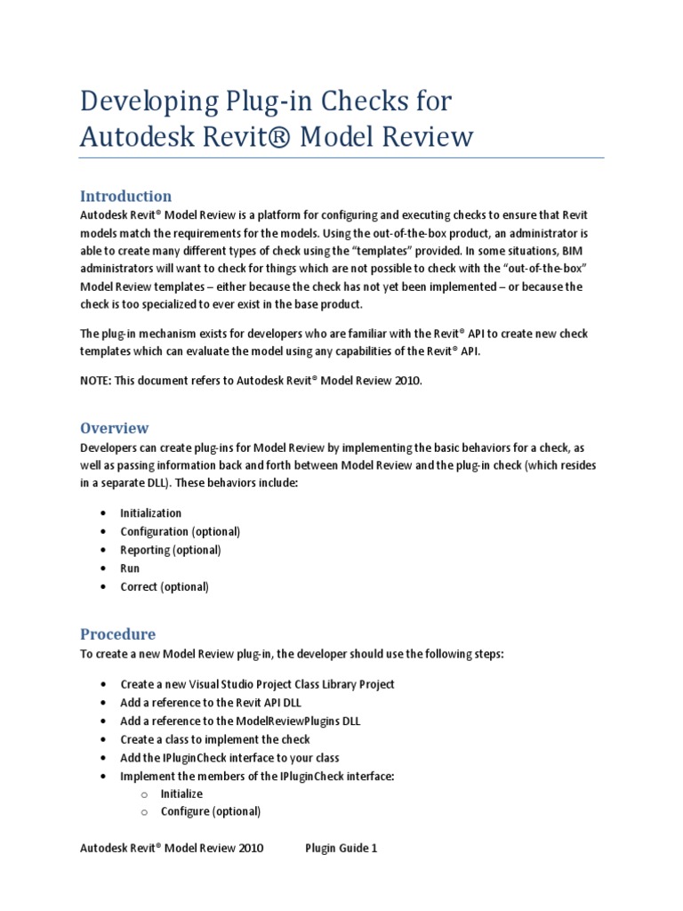 Developing ModelReview Plugins | PDF | Autodesk Revit | Variable ...