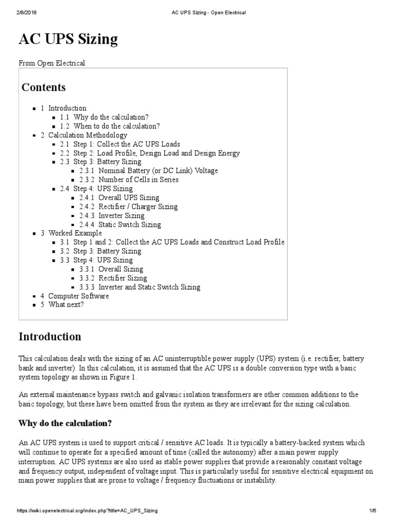 Ac Ups Sizing | PDF | Power Inverter | Rectifier