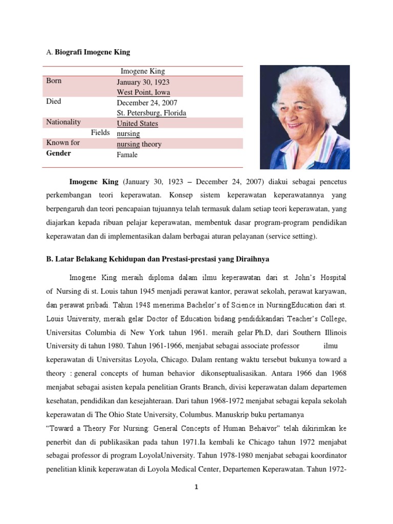Model Teori Imogene King | PDF