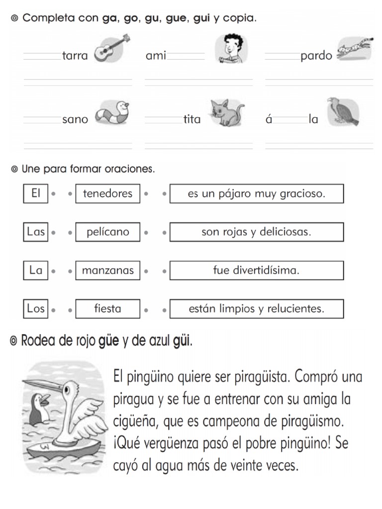 Actividad Con Ga, Go, Gu Gue Gui | PDF