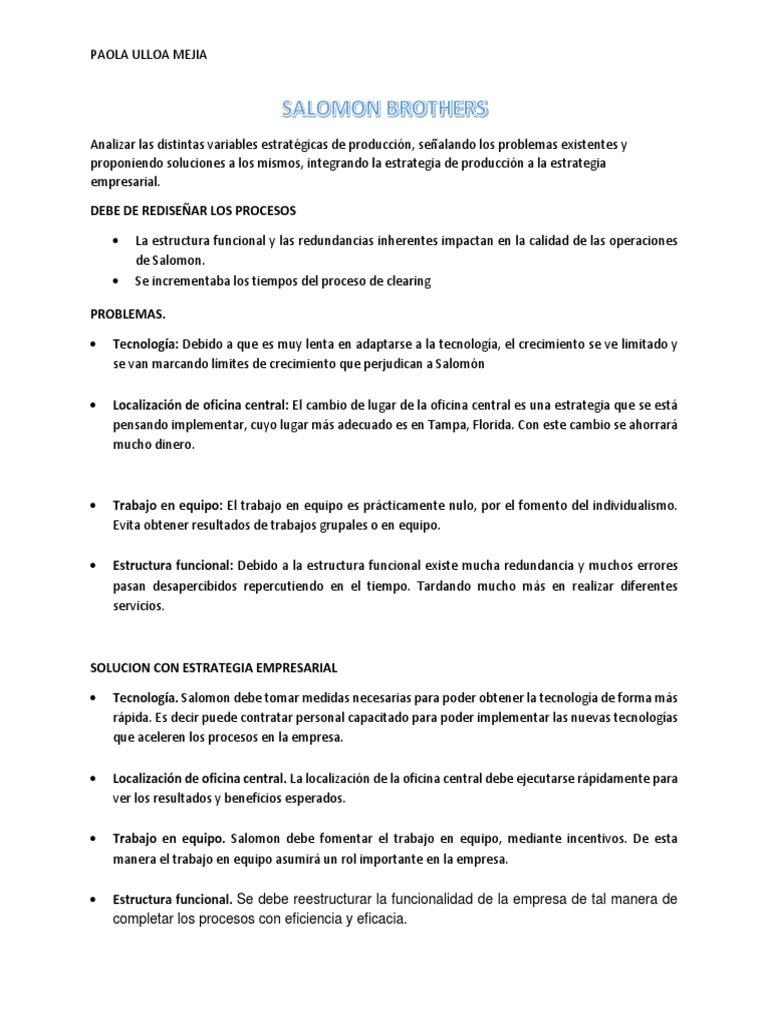 Salomon Brothers | PDF