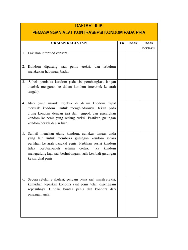 Daftar Tilik Kondom | PDF | Sains & Matematika
