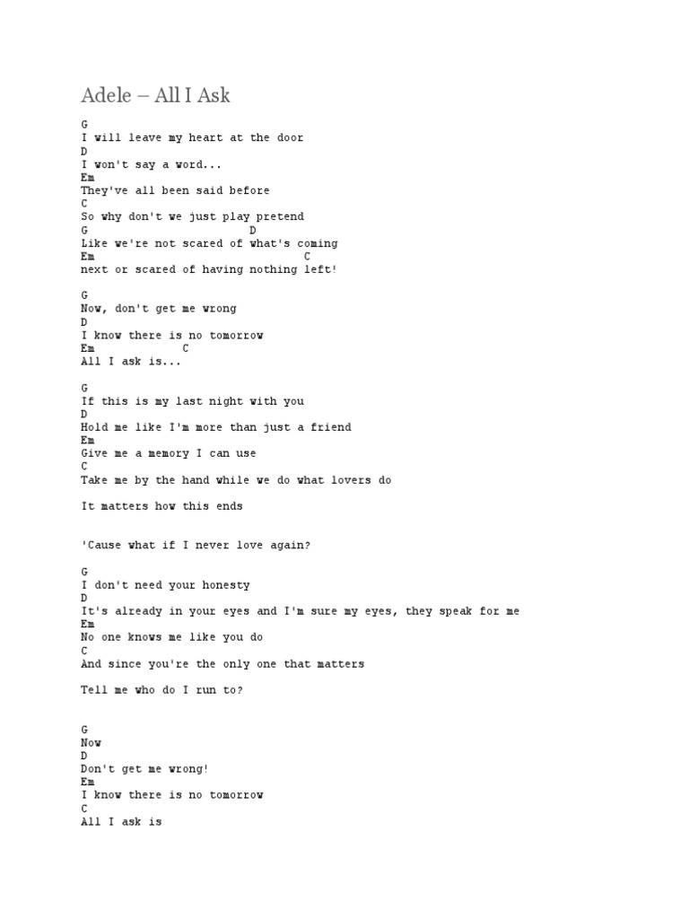 Adele - All I Ask | PDF