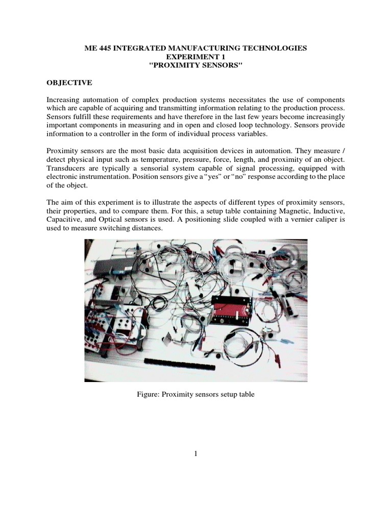 Proximity Sensors in Automation Experiment | PDF | Switch | Automation