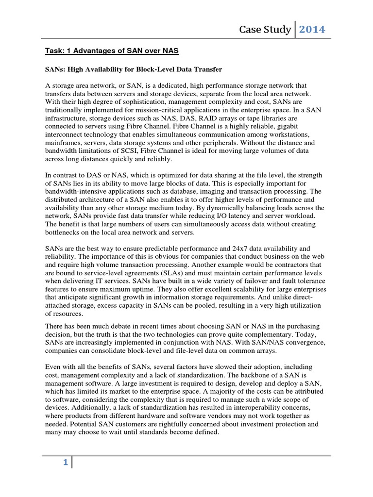 Raid SAN-case Study | PDF | Information Technology Management | Data