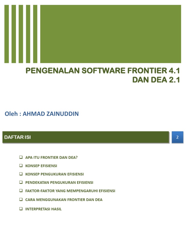 Pengenalan Software Frontier dan DEA | PDF | Metode & Bahan Ajar ...