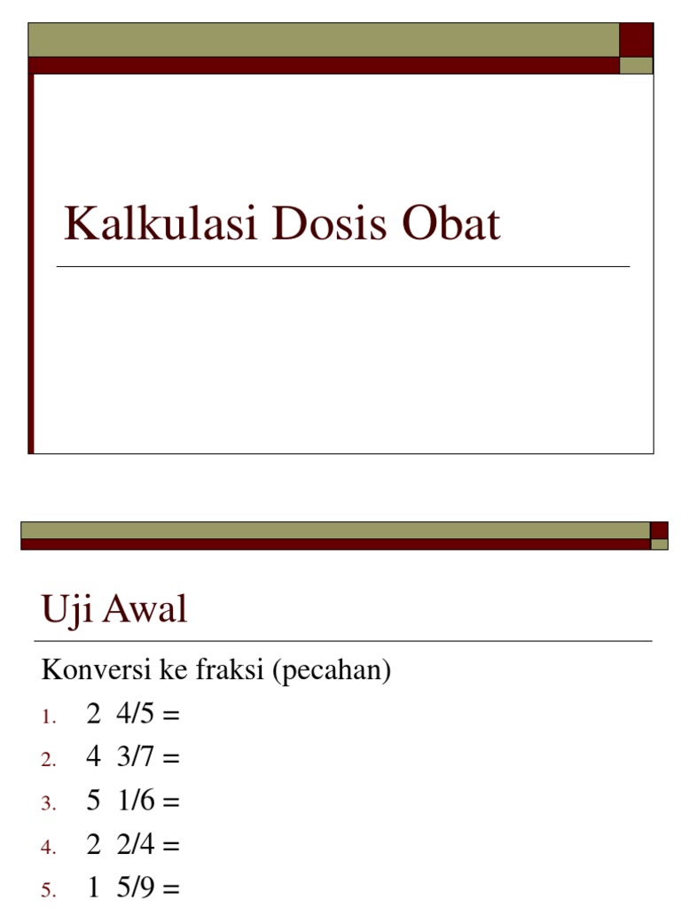 Kalkulasi Dosis Obat | PDF