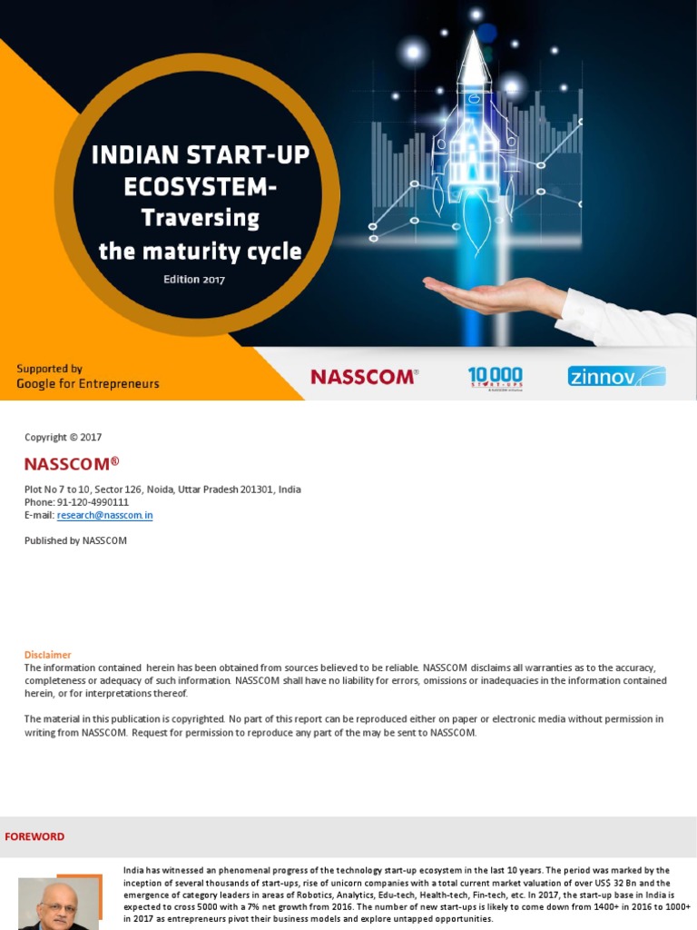 Nasscom Start Up Report 2017 | PDF | Startup Company | Small Business ...