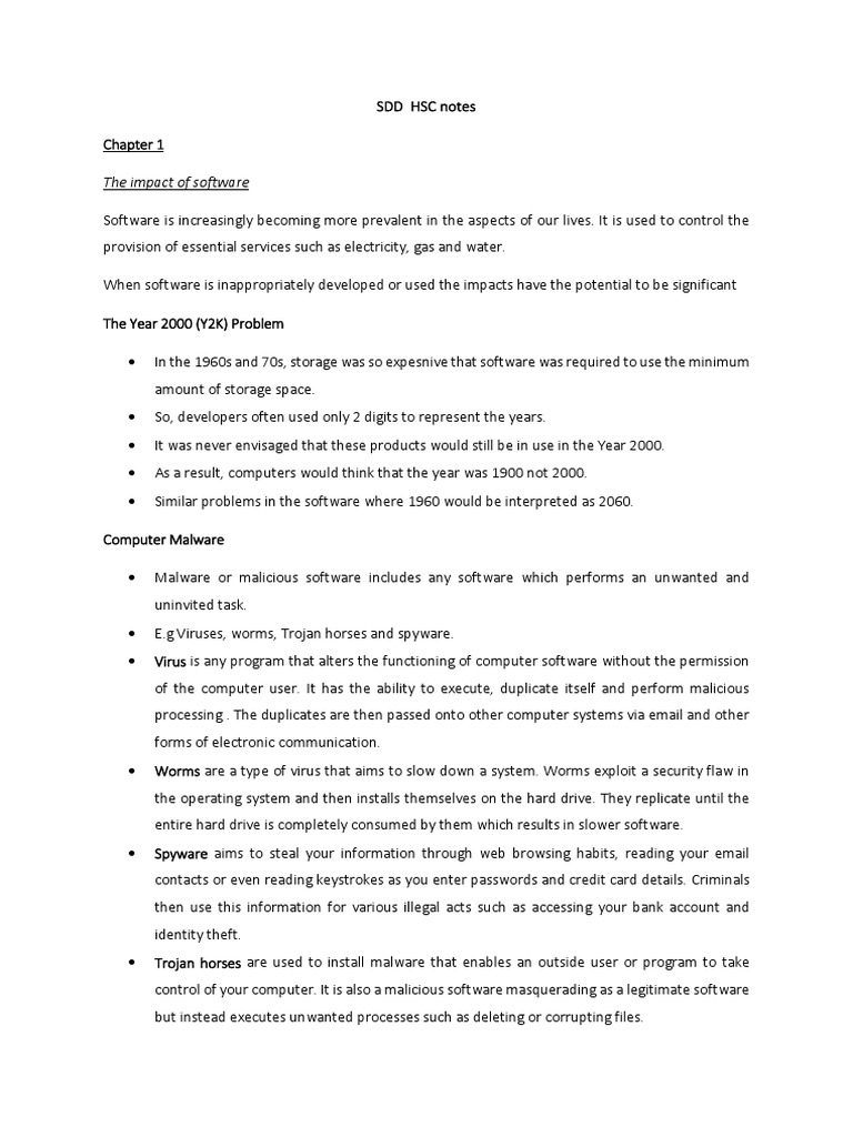 Sdd Hsc Notes Pdf Software Prototyping Software Development 1537