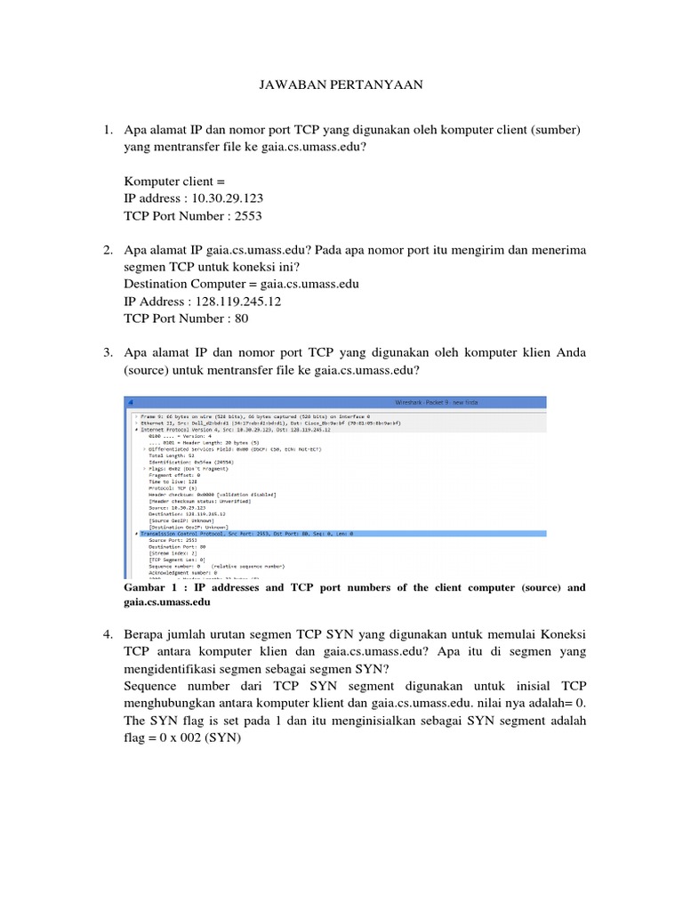 Jawaban Pertanyaan TCP | PDF