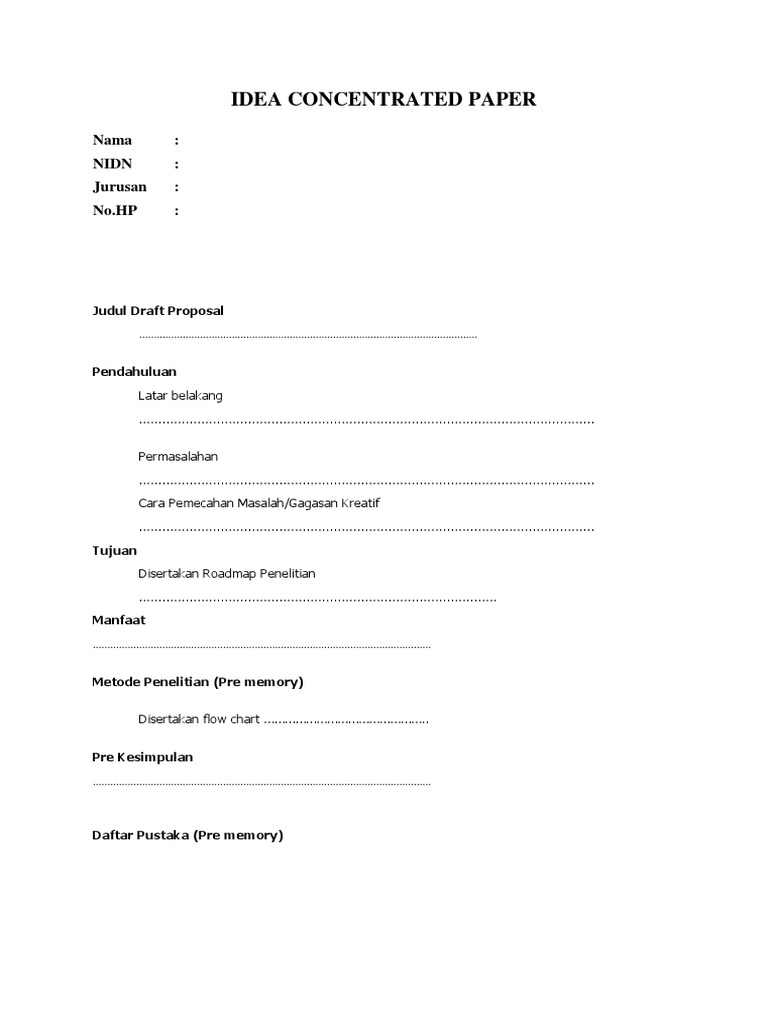 Idea Concept Paper | PDF | Karier & Perkembangan | Seni