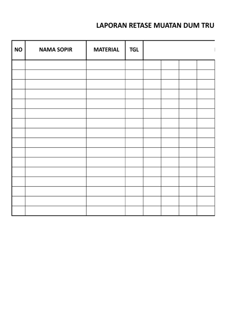 Laporan Retase Muatan Dum Truck: NO Nama Sopir Material TGL Retase | PDF