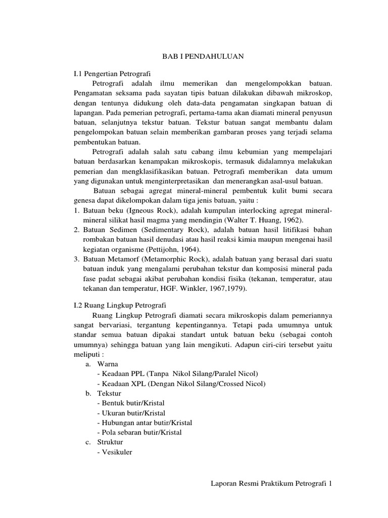 Laporan Petrografi | PDF | Sains & Matematika