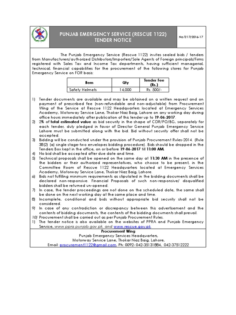 Tender Notice | PDF | Government | Business