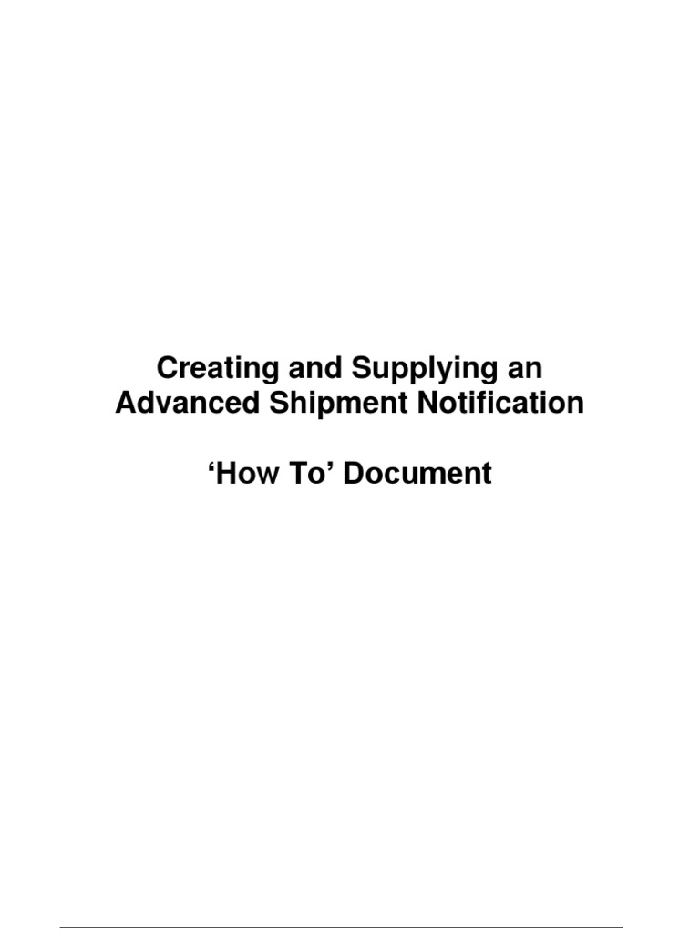 ASN Supplier How To Document Aug 09 | PDF | Electronic Data Interchange ...