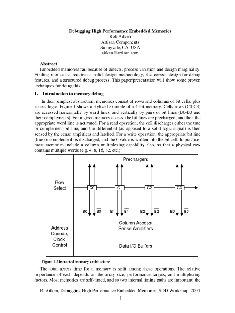 (P) Debugging High Performance Embedded Memories, 2004 | PDF | Electronic Circuits | Bit