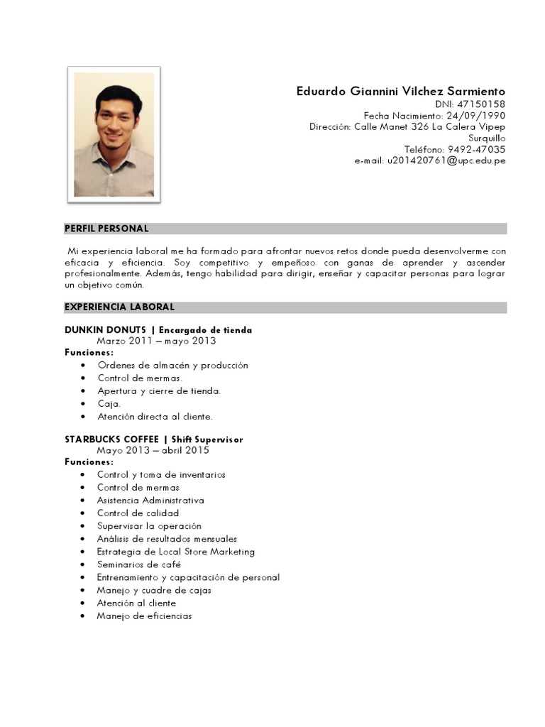 CV Eduardo Vilchez | PDF